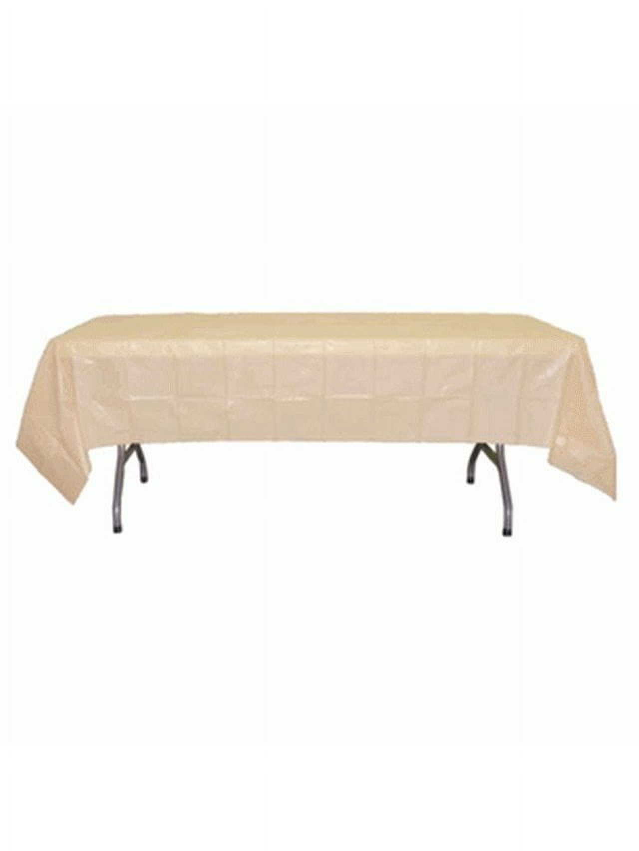 *12 Count* Ivory Rectangular Plastic Tablecloths 54" x 108" - Walmart.com