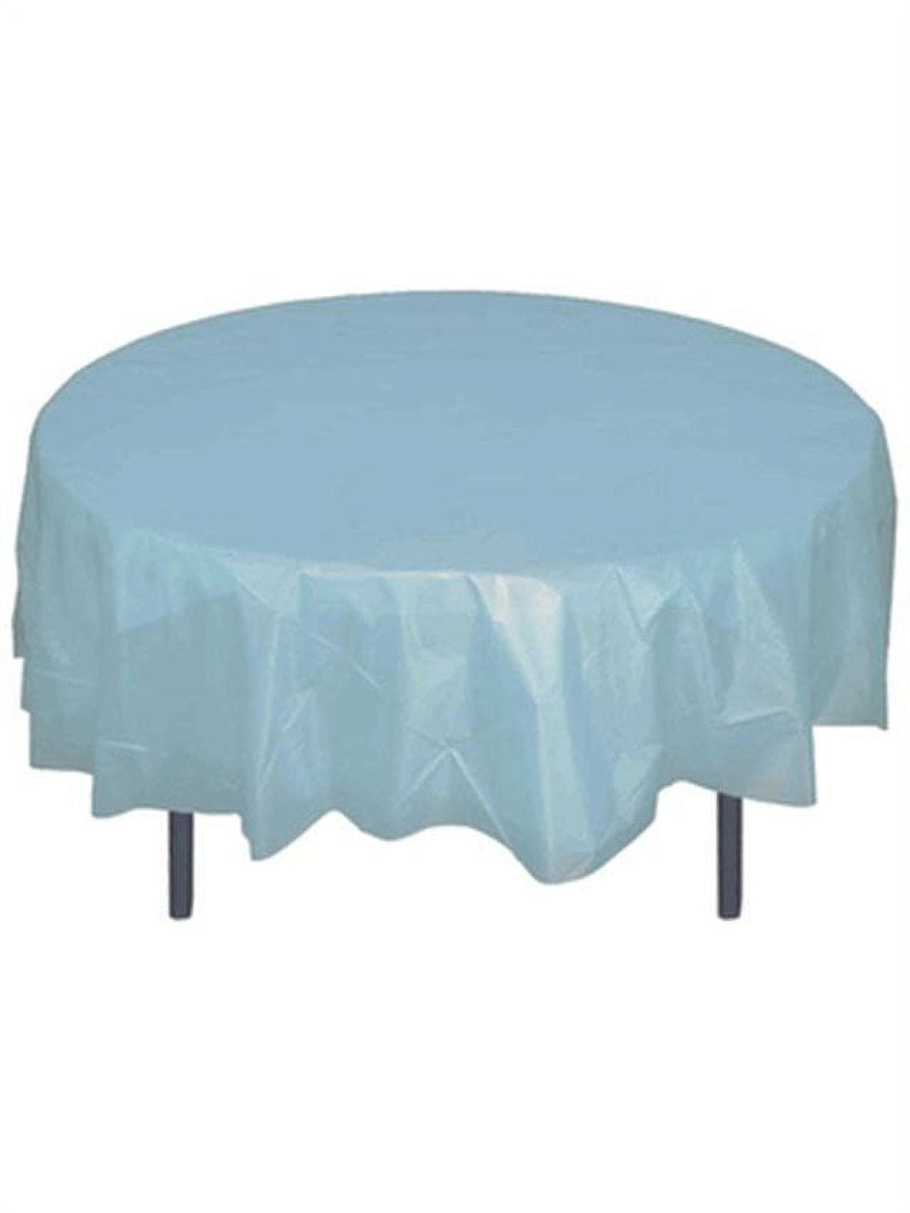 *12 Count* Light Blue 84" Round Plastic Tablecloths - Walmart.com