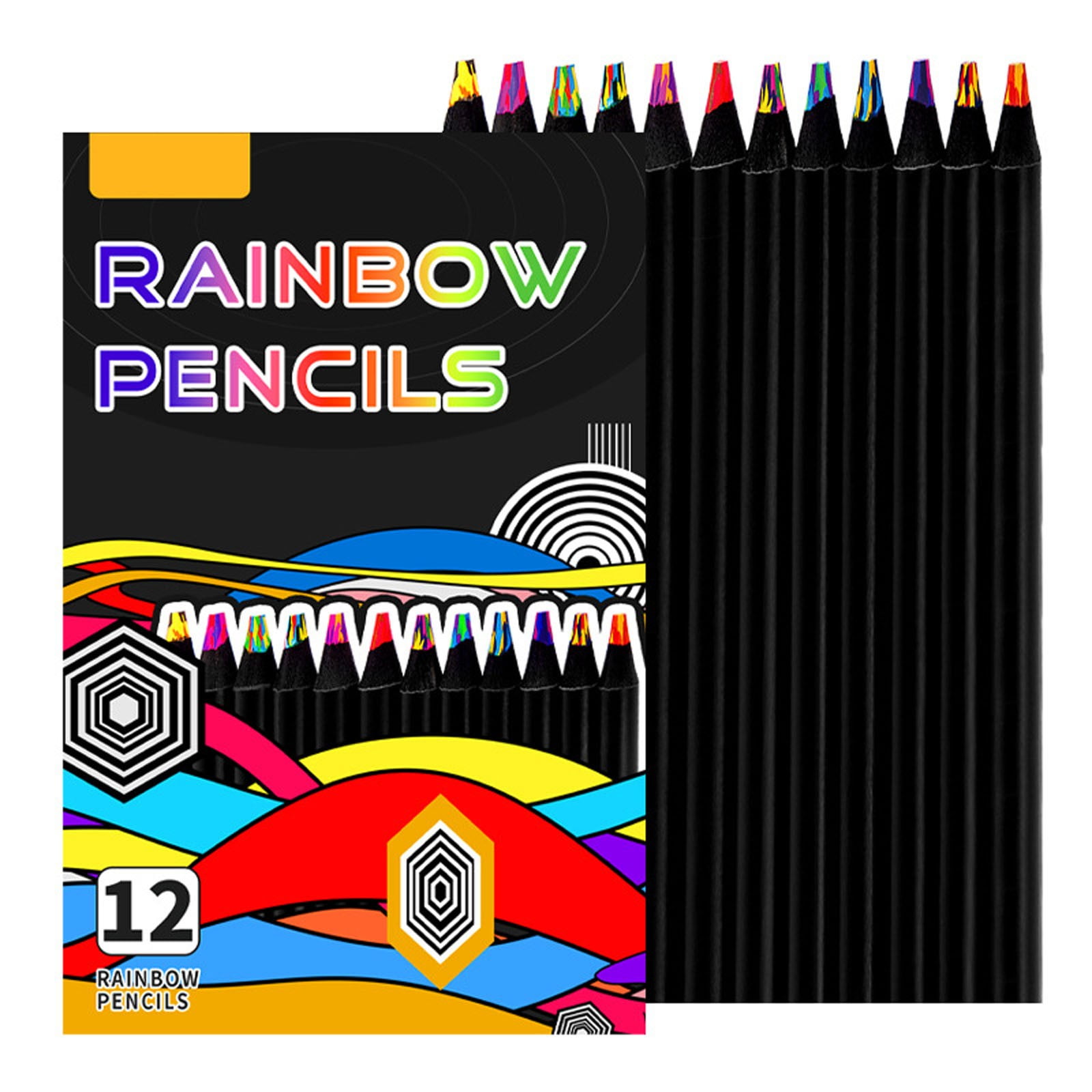 12-Count Rainbow Art Pencils For Drawing And Sketching Projects With ...