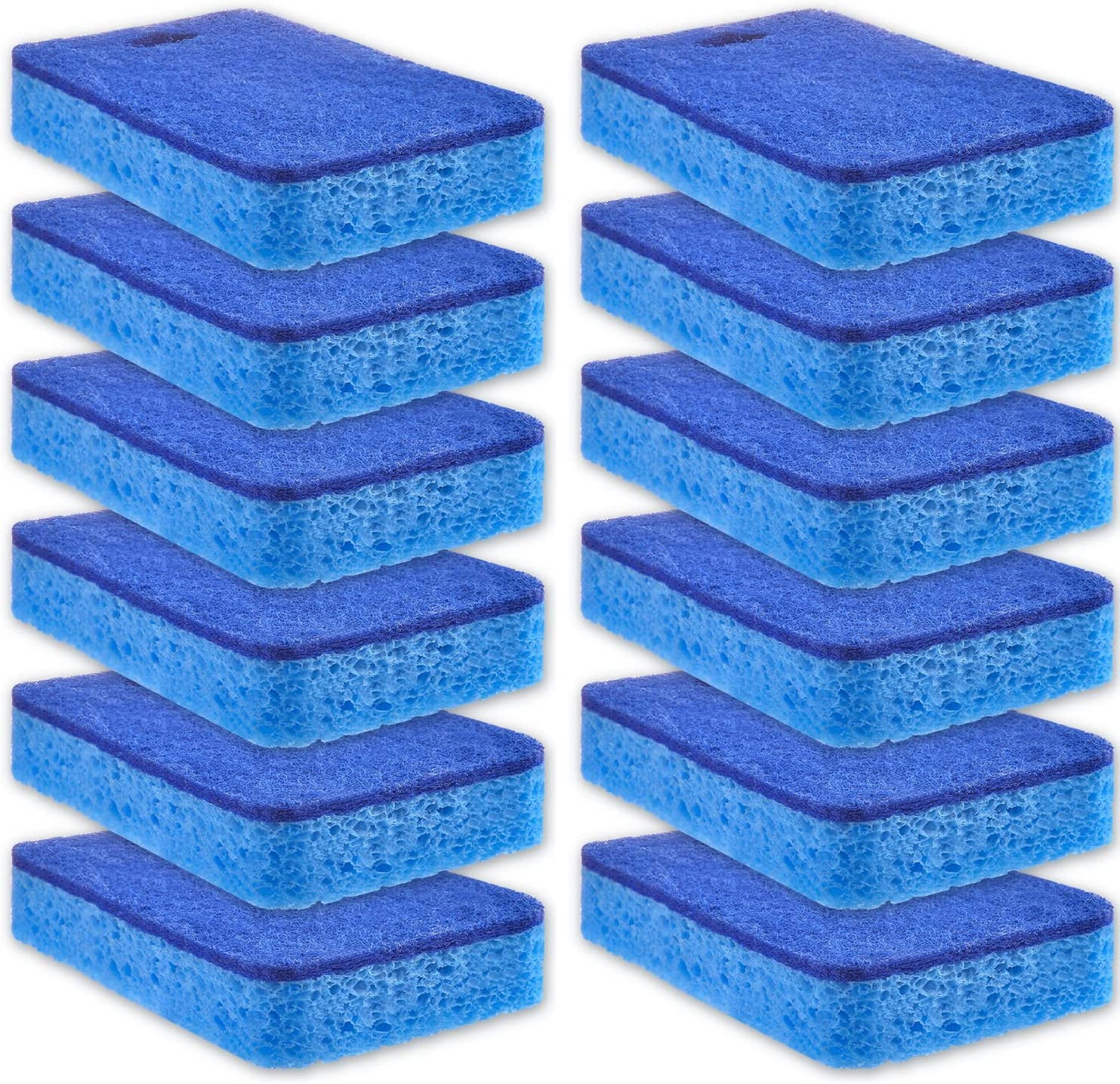 12-Count Scrub Sponges Kitchen Sponge Heavy Duty, Cellulose Sponges ...