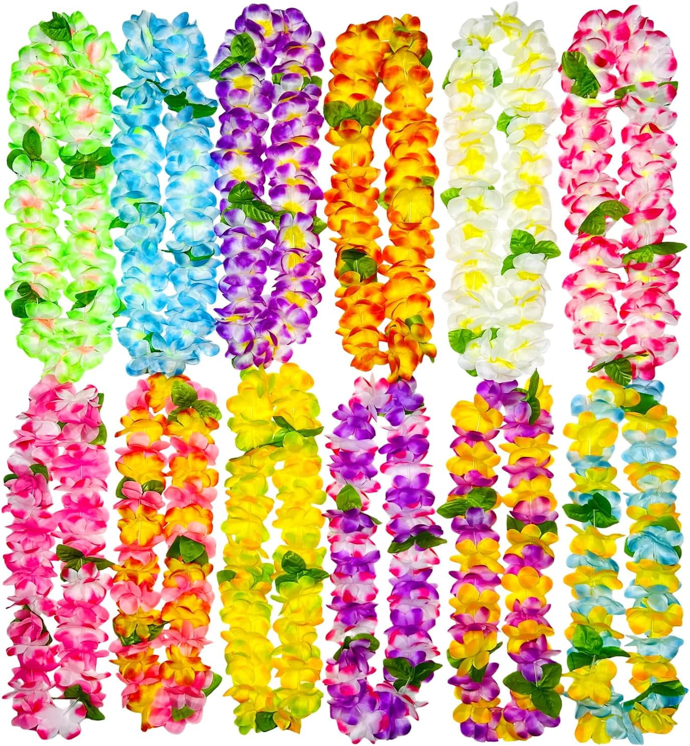 12 Counts Thickened Hawaiian Leis, Perfect Luau Party Supplies for ...