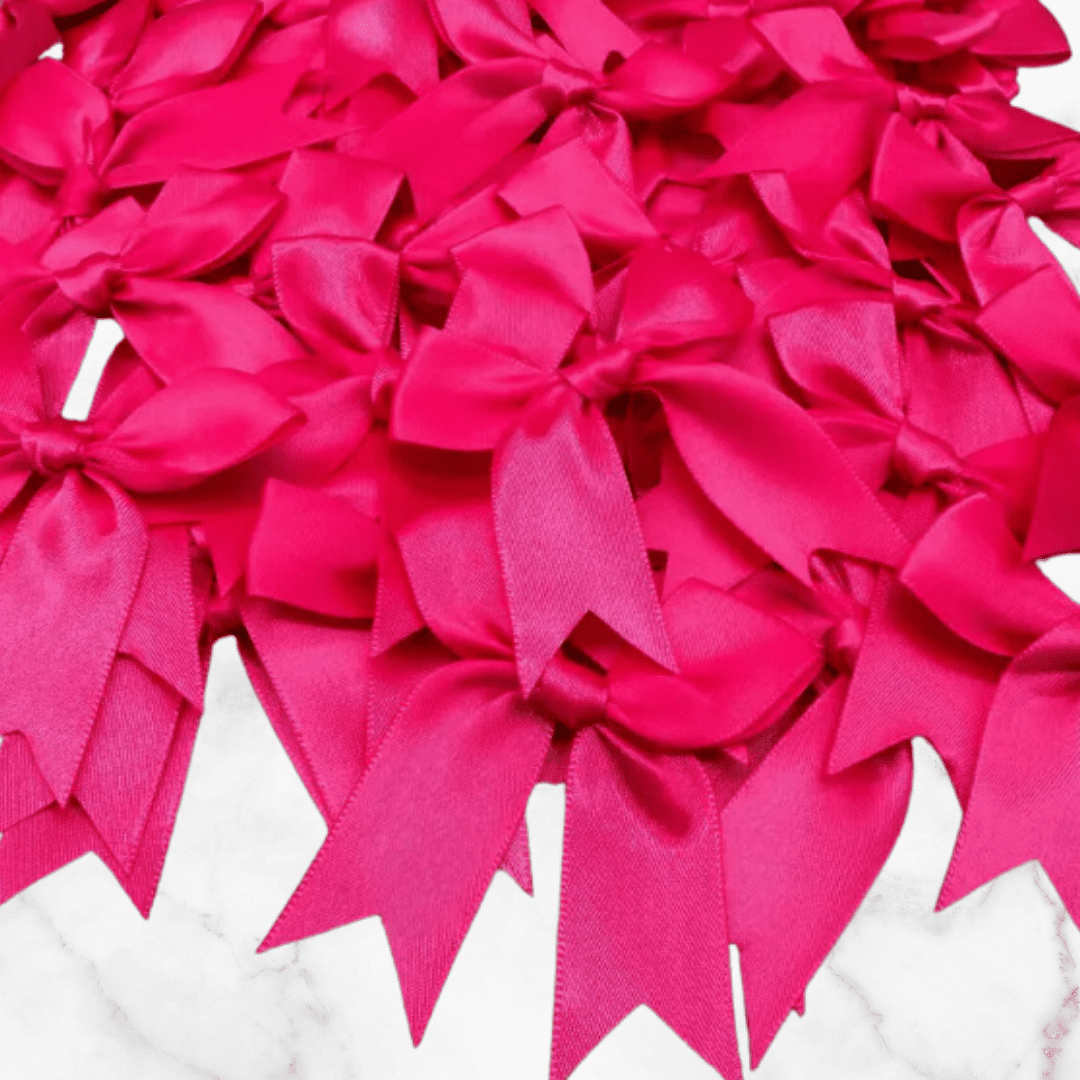 12 Ct Hot Pink Bows Satin Ribbon - Walmart.com