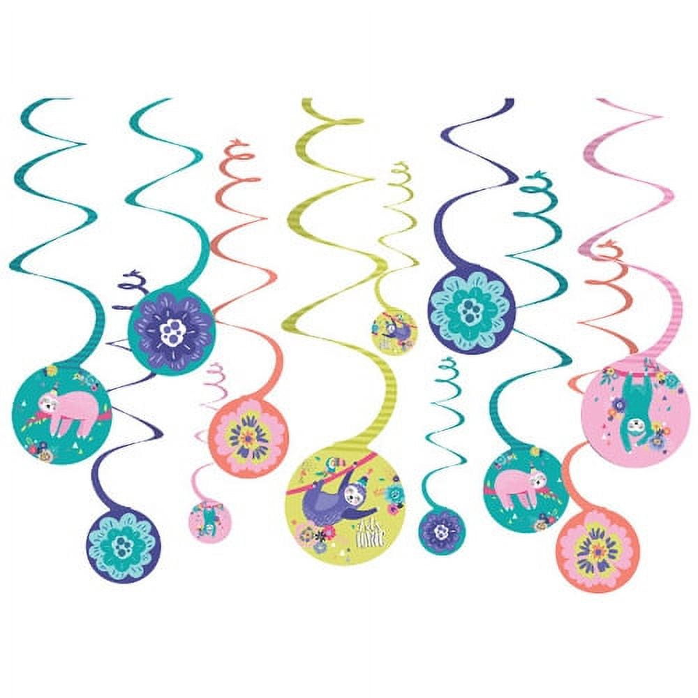 12 Ct Sloth Spiral Party Decoration Pack - Walmart.com