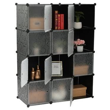 12-Cube Metal Wire Storage Cubes, Free Standing Modular Shelving Grids ...