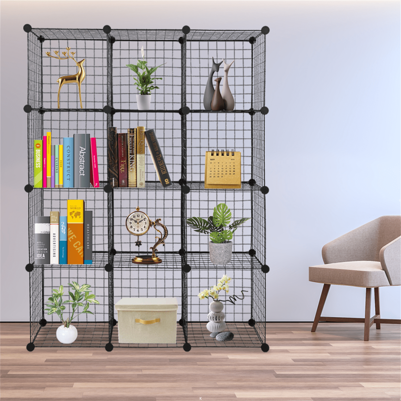 12-Cube Organizer Cube Storage Storage Shelves Wire Cube Storage ...