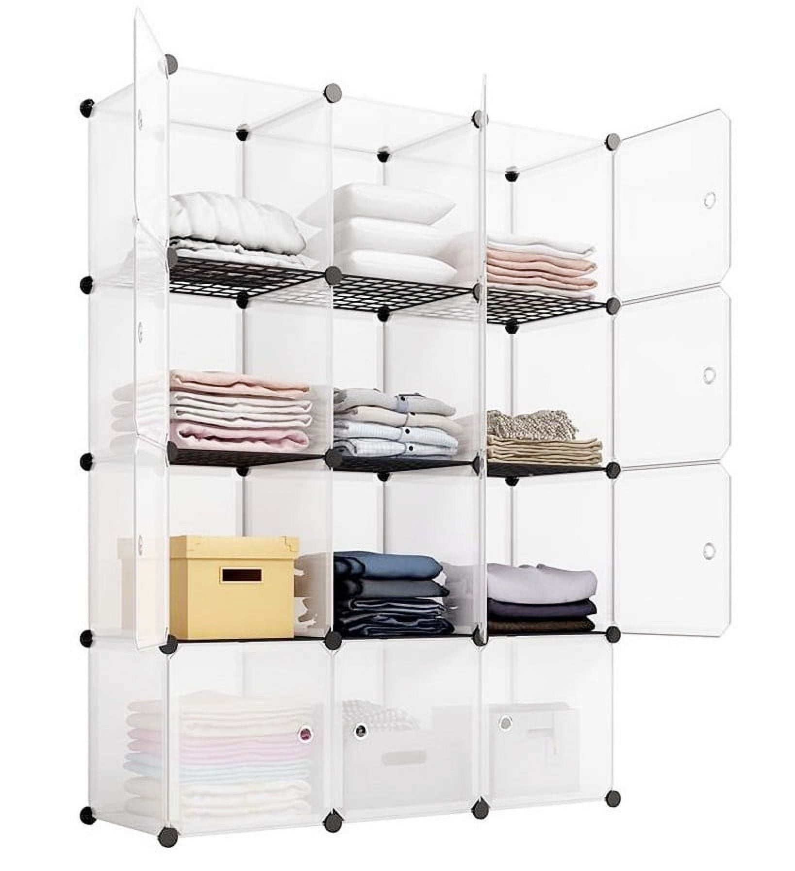 12-Cube Portable Storage Cubes Modular Bookshelf Units for Living Room ...