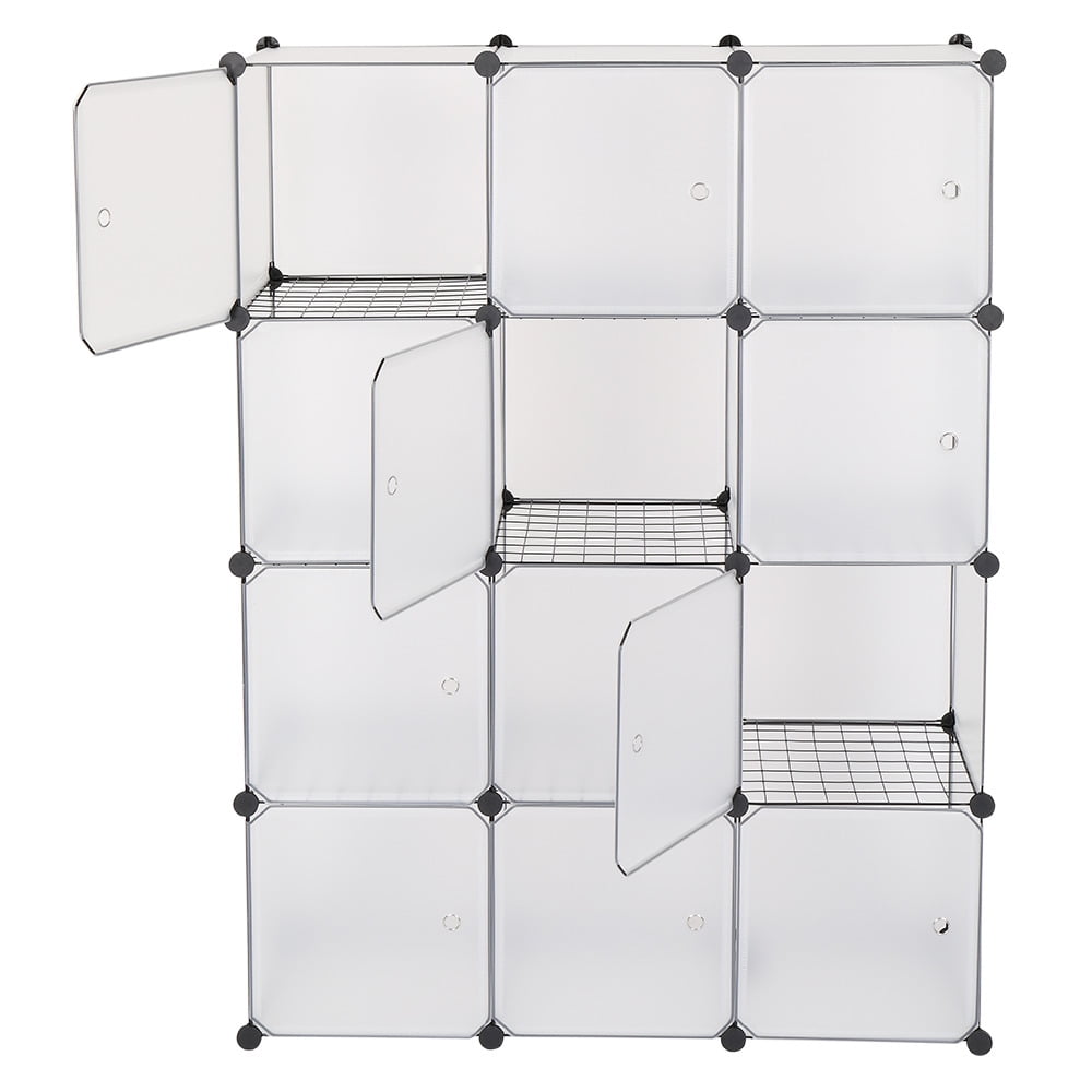 THOWDEE 12-Cube Shelf, Cube Storage Organizer with Doors, DIY Closet ...