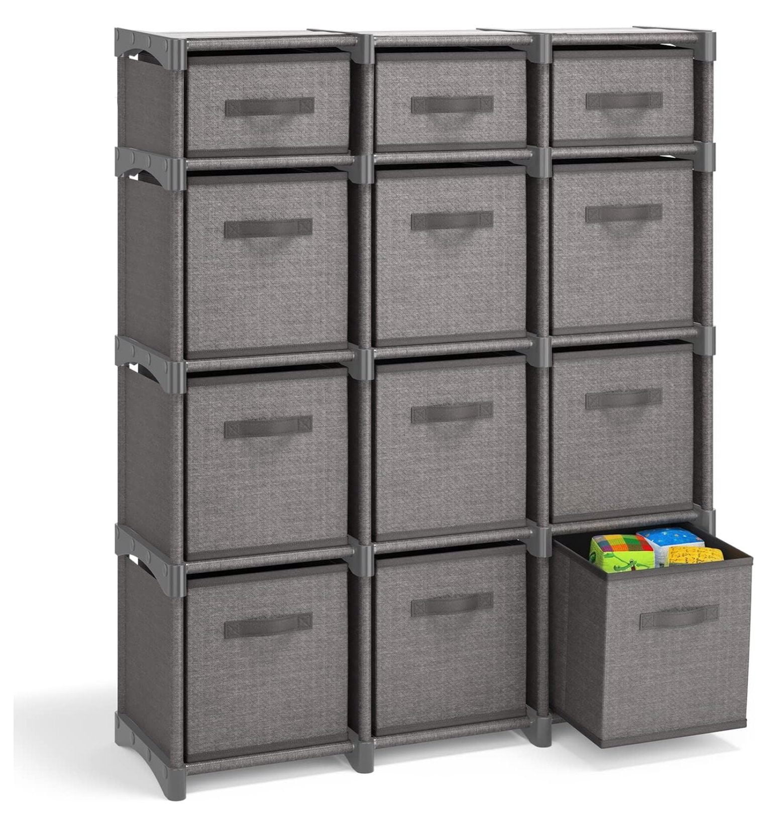 12 Cube Storage Organizer - Gray Cube Organizer Shelf, DIY Storage ...