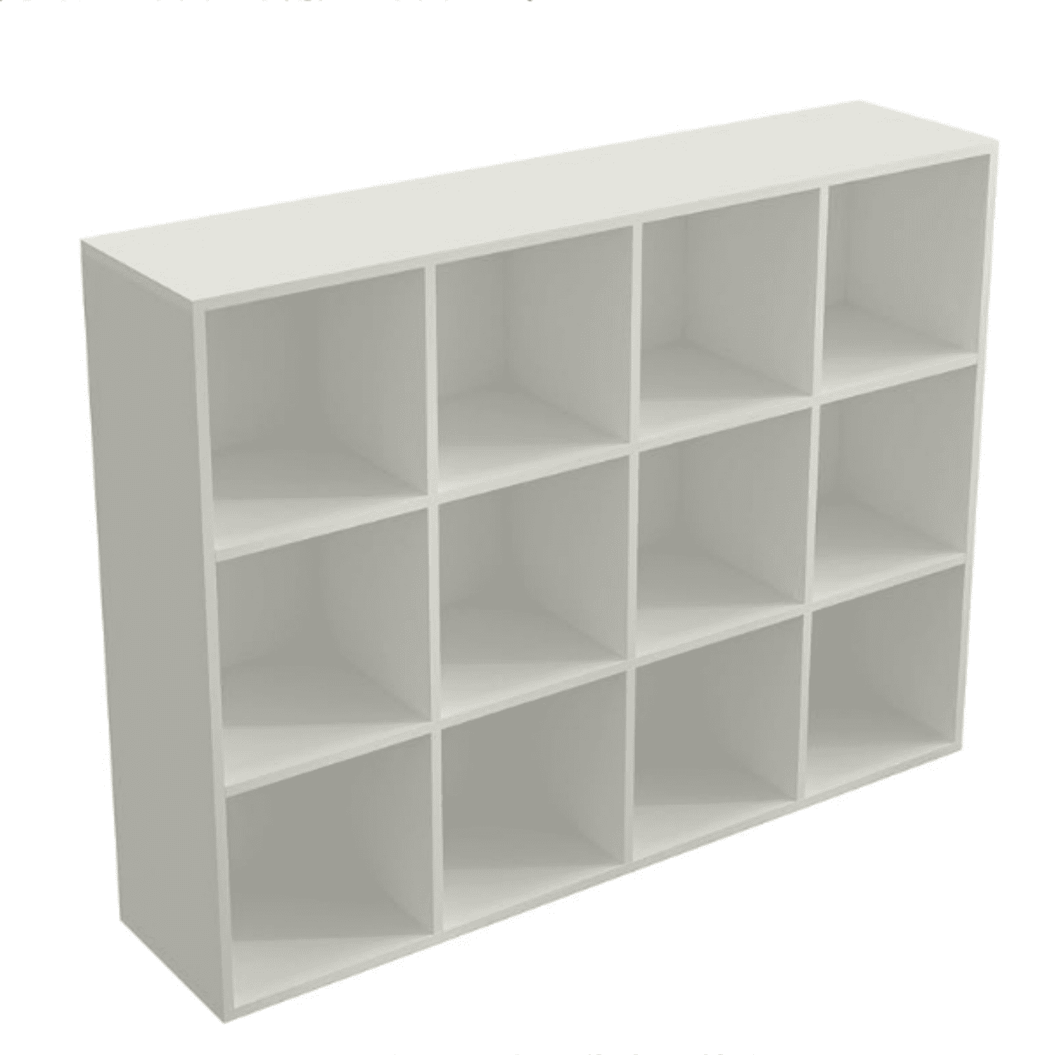 12-Cube Storage Shelf Bookcase - Wooden 3-Tier Floor Standing Open ...