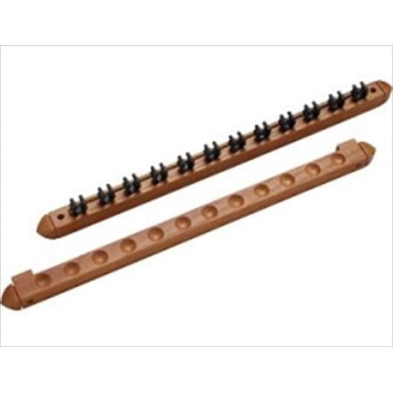 12 Cue Wall Rack - Oak - 2 Piece Clip - Space-Saving Design - Walmart.com