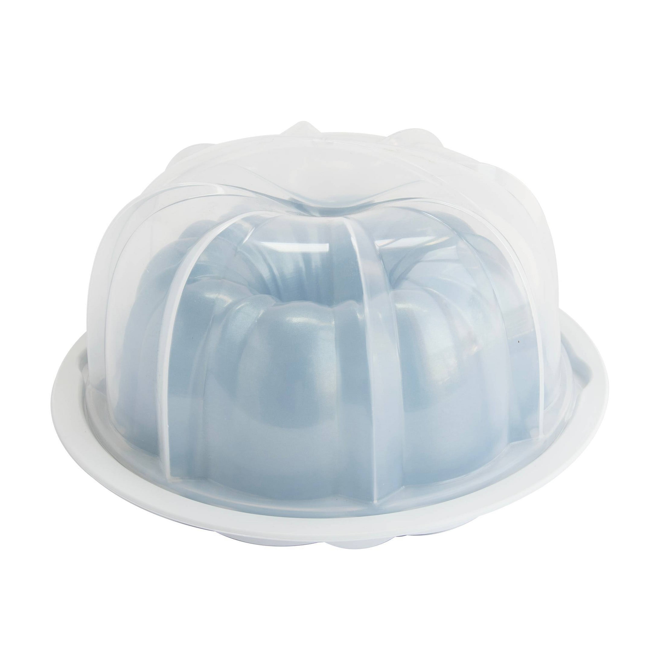 12 Cup Formed Aluminum Bundt Pan Blue with Cake Keeper: Nonstick Baking ...