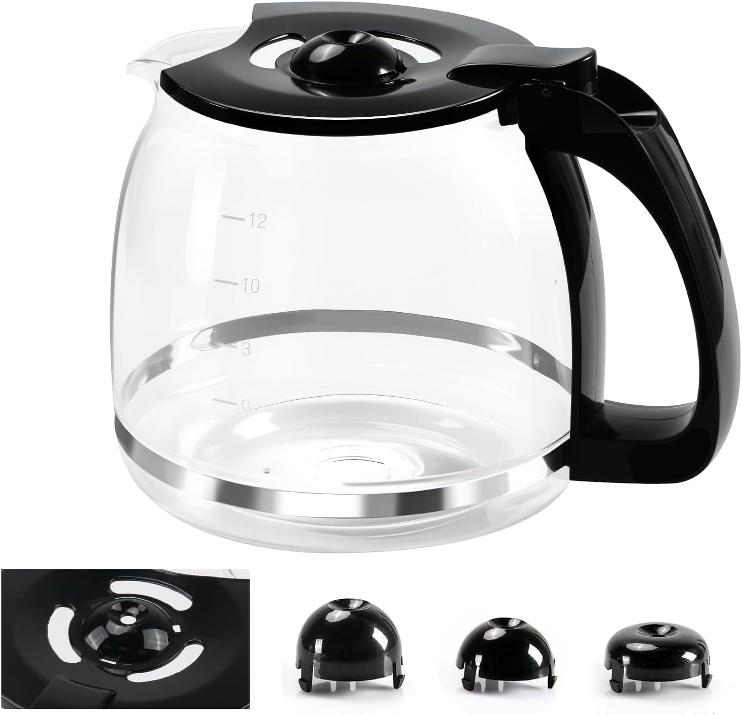 12-Cup Glass Coffee Carafe Replacement Pot Compatible with Mr Coffee ...