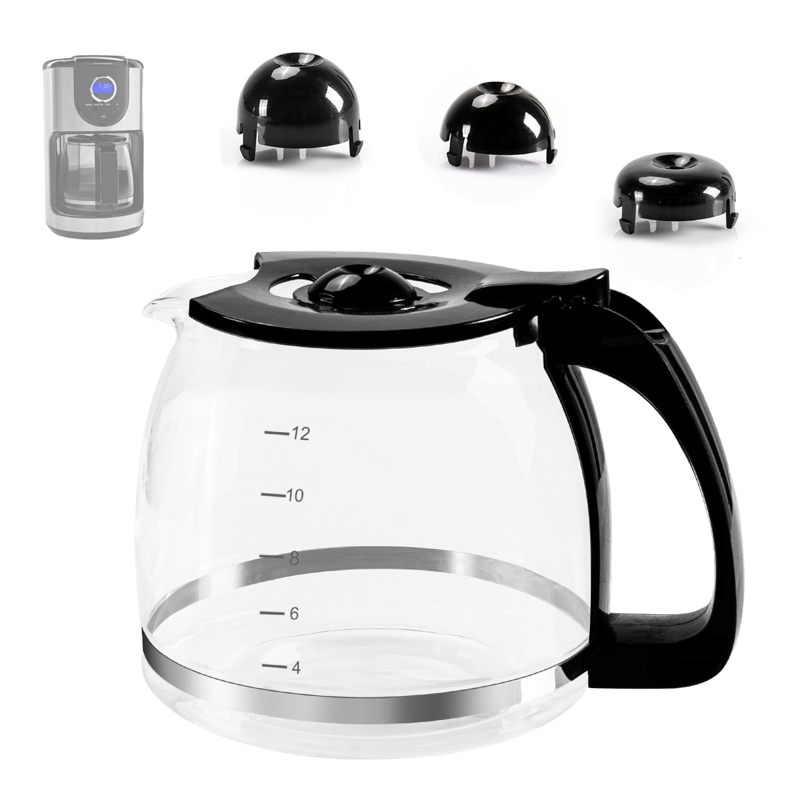 12-Cup Glass Universal Carafe Replacement Pot for Mr Coffee, Hamilton ...