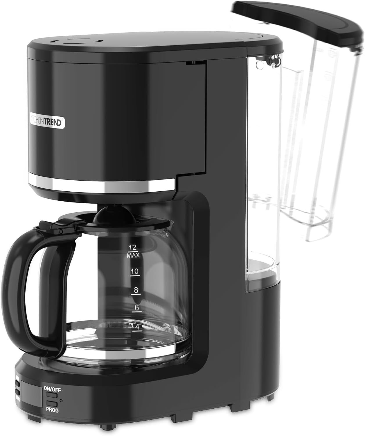 12-Cup Programmable Coffee Maker with Permanent Filter, Removable Water ...