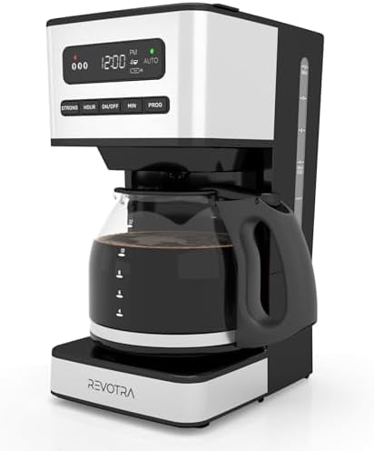12-Cup Programmable Coffee Maker, Regular & Strong Brew Drip Coffee ...