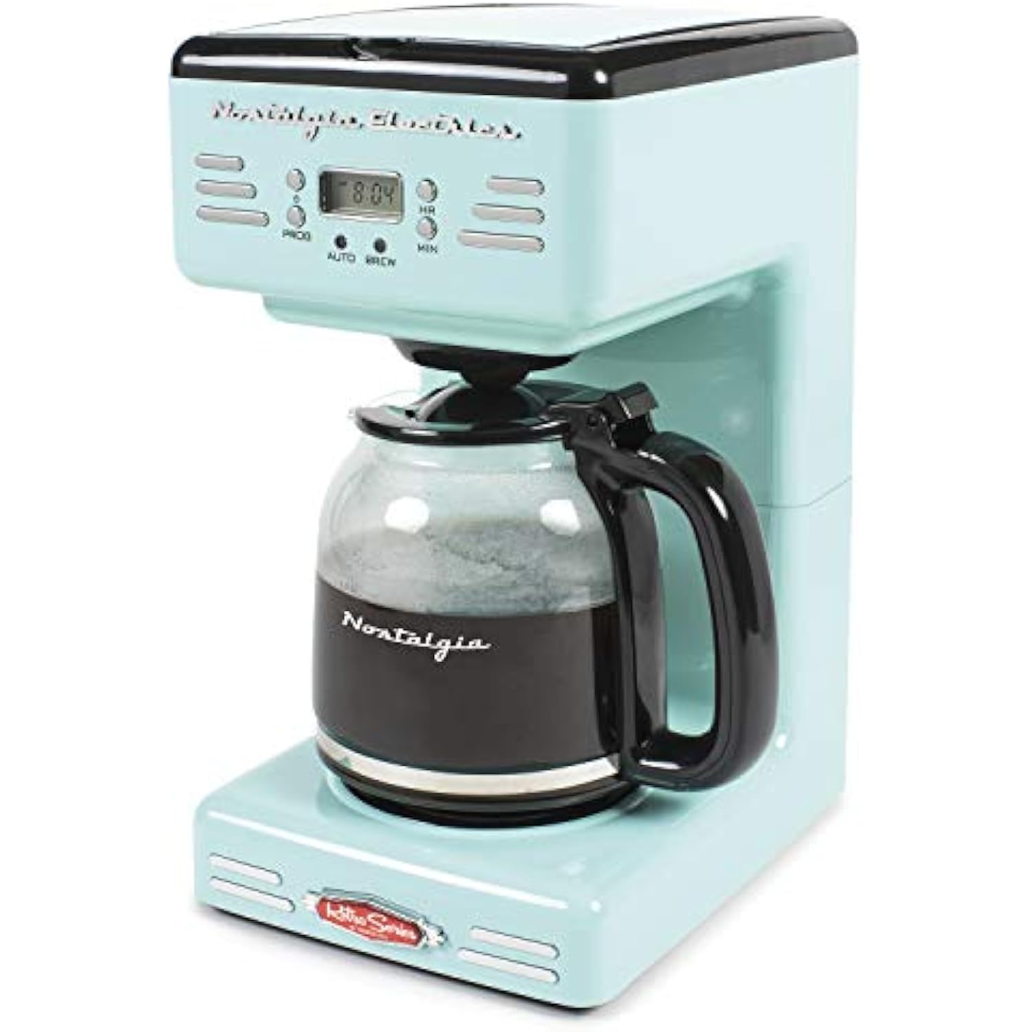 12-Cup Retro Programmable Coffee Maker - Aqua, Auto Shut-Off & Keep ...