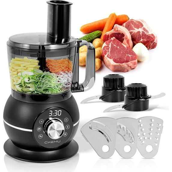12 Cup Smart Food Processor, Electric Chopper Slicer with French-Fry ...