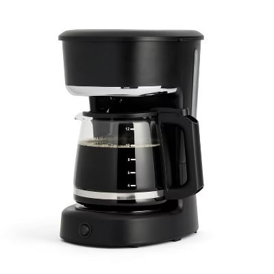 12-Cup Switch Coffee Maker Black: Electric Drip Coffee Machine, 60 oz ...