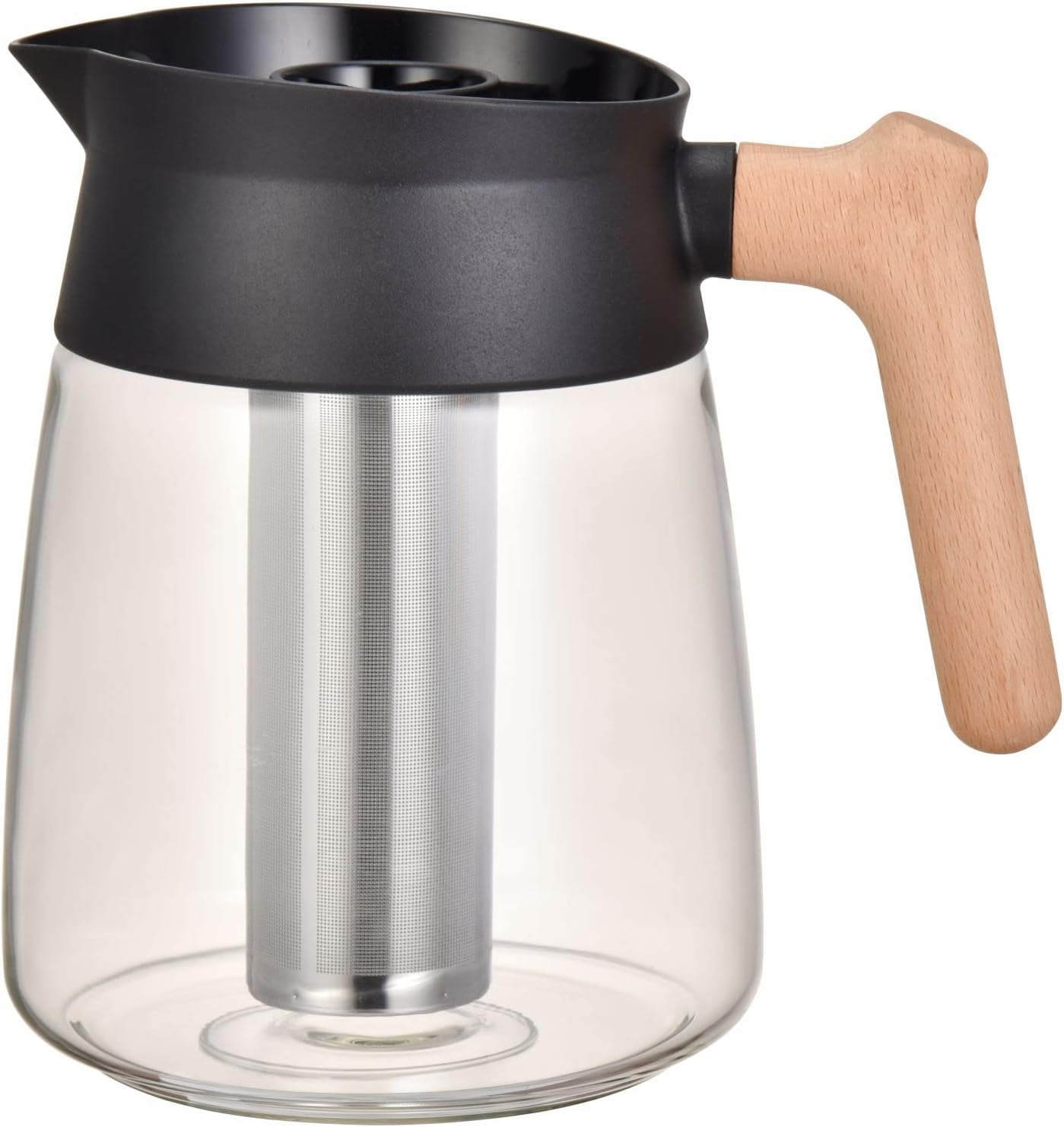 12 Cups Coffee Pot Replacement for Ninja Coffee Machine with Wooden Handle Double Layer Filter and Beechwood Spout Compatible with Dualbrew CFP200 CFP201 CFP250A CFP300 CFP301 CFP305 CFN601 CM400 Walm...