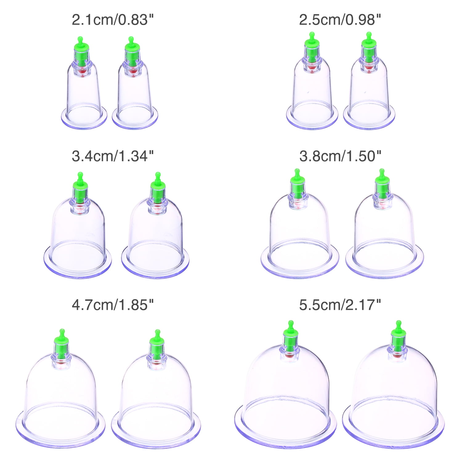 12 Cups set Medical Chinese Body Vacuum Cupping Healthy Suction Therapy ...