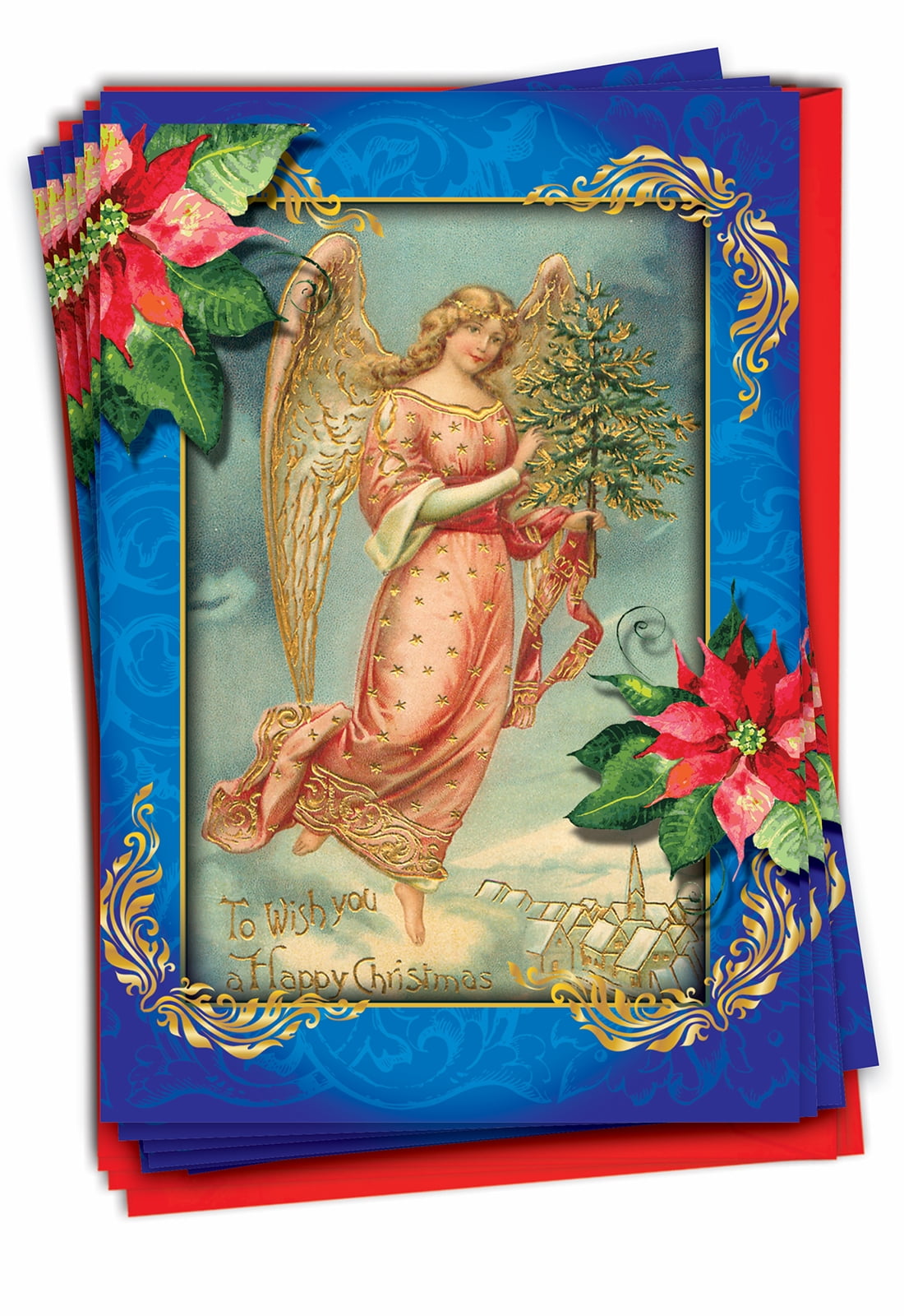 12 Cute Merry Christmas Cards Pack (1 Design, 12 Cards) - Christmas ...