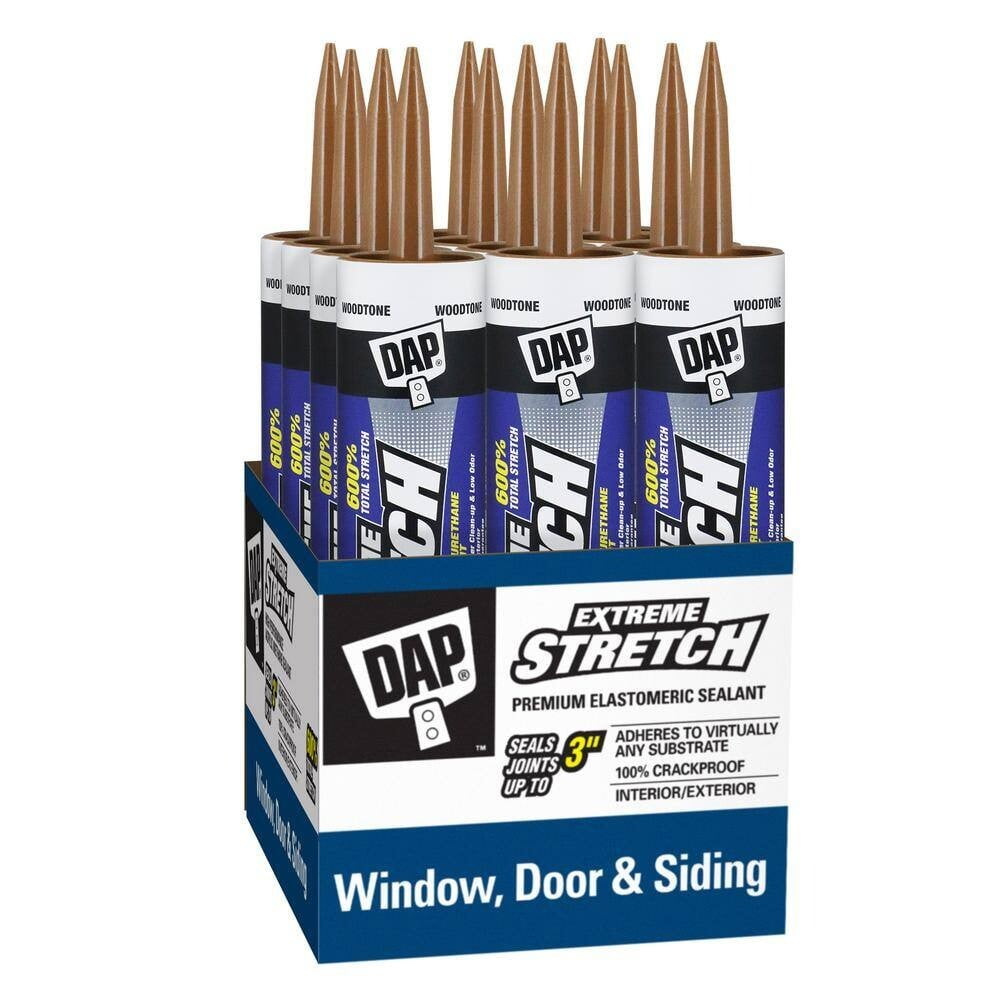 12 DAP Extreme Stretch ~ Wood Tone ~ Acrylic Urethane Sealant 10.1 oz ...