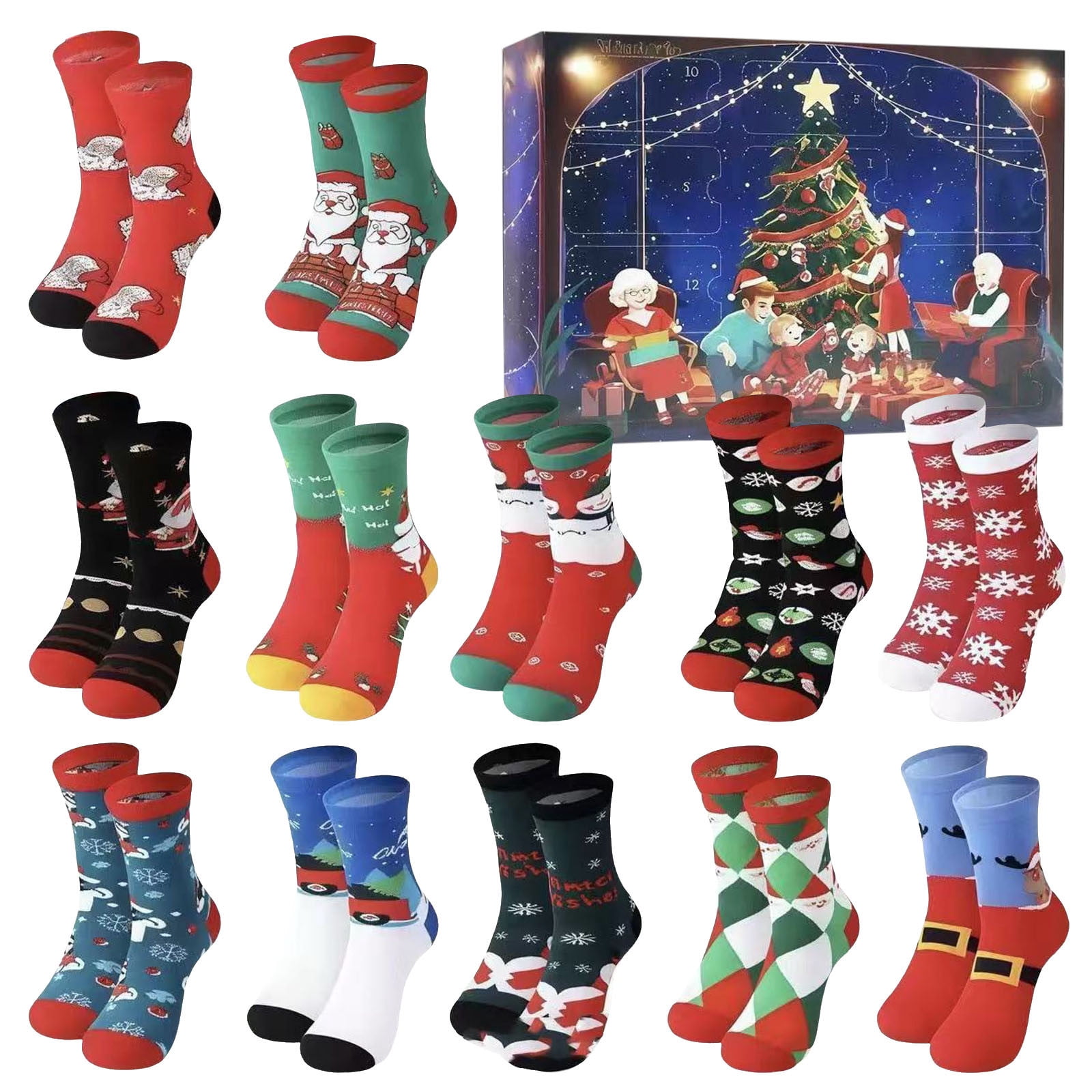12 Days Christmas Sock Advent Calendar 2025 - Holiday Countdown ...