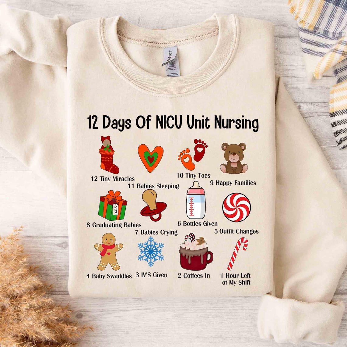 12 Days Of NICU Unit Nursing Shirt Neonatal Intensive Care Unit Baby ...