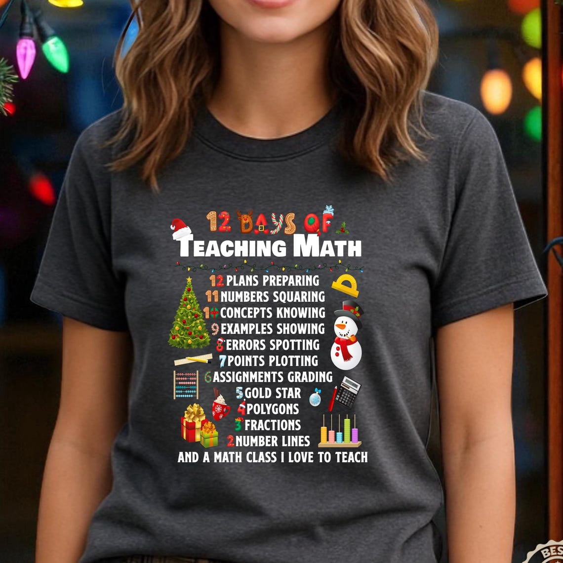 12 Days Of Teaching Math Shirt, Party Tshirt, Teacher Outfit, Days Of ...