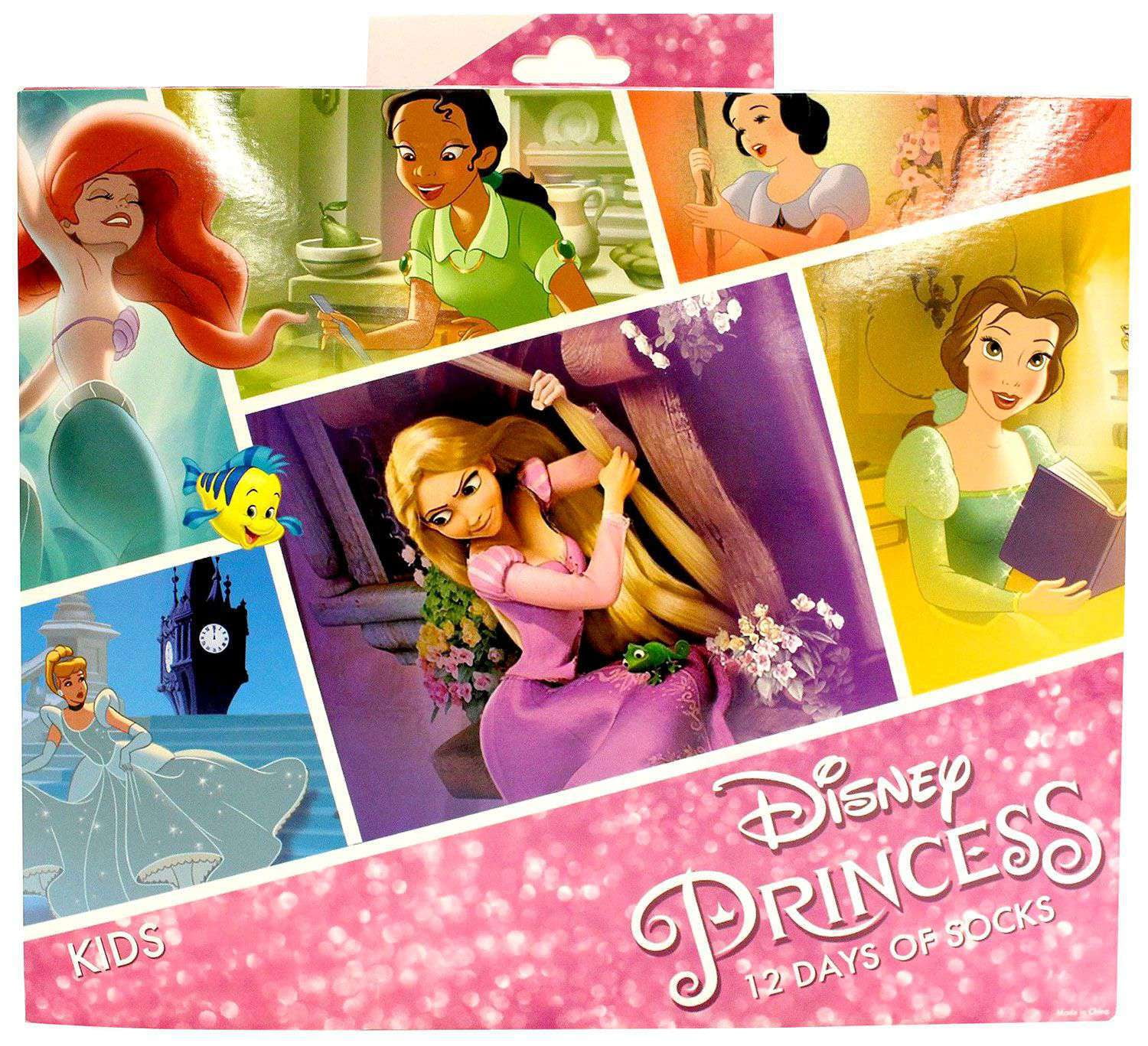 12 Days of Socks Disney Princess Socks 12-Pack (Size 3-10) - Walmart.com