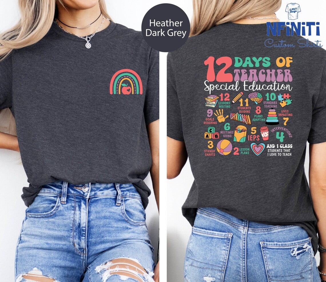 12 Days of Teacher Pocket Tee: Special Education Back Print SWEATSHIRT ...