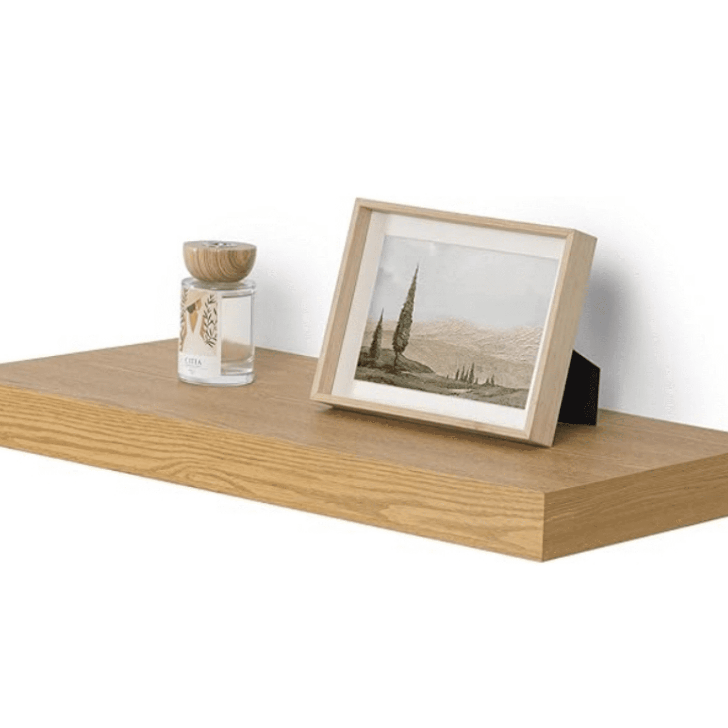 12" Deep Oak Floating Shelves, Rustic Wood Wall Shelves for Wall D r ...