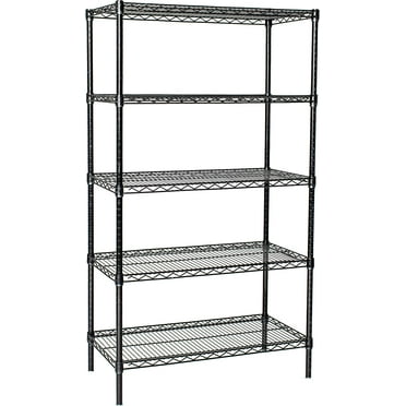 HSS Durable 36"W x 16"D x 72"H 5-Shelf Freestanding Shelves, Silver ...
