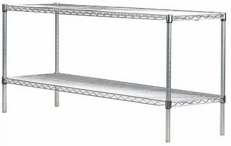 30 Deep x 48 Wide x 36 High 2 Tier Chrome Starter Shelving Unit