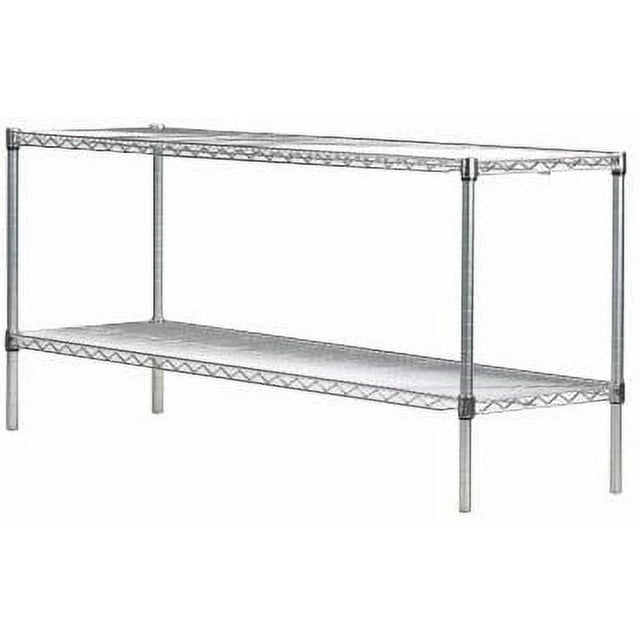 12" Deep x 42" Wide x 36" High 2 Tier Chrome Starter Shelving Unit ...