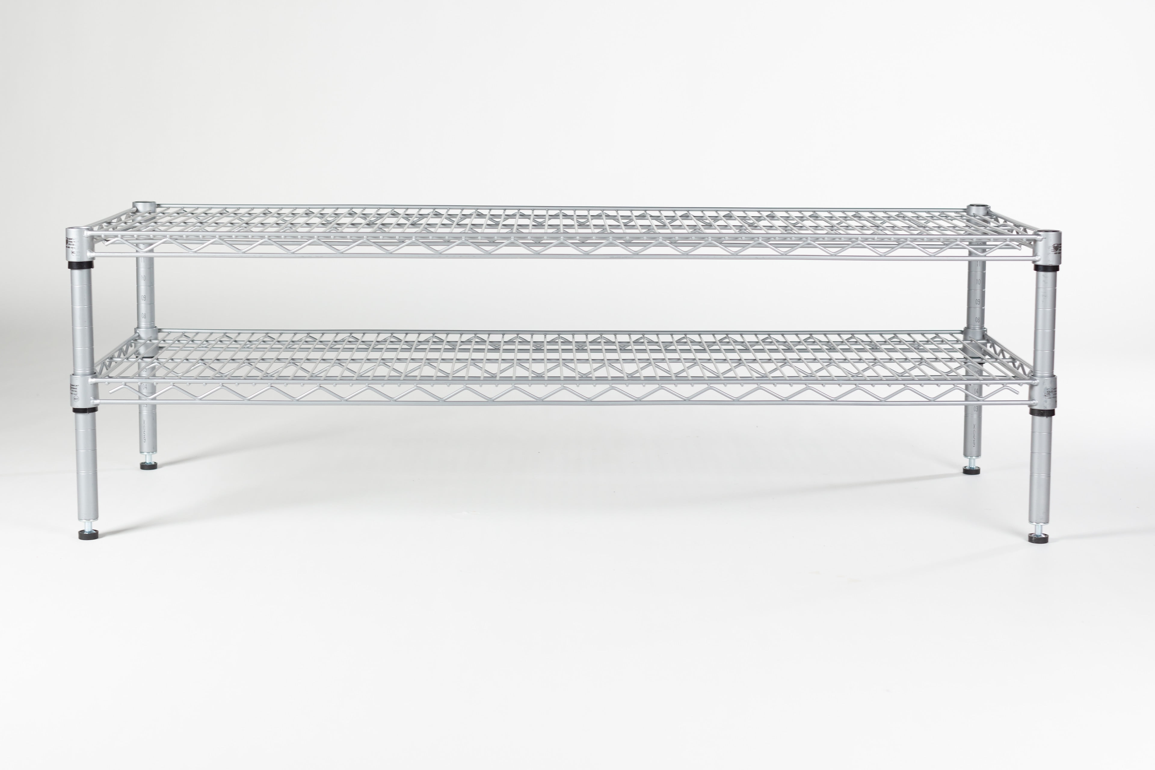 12" Deep x 48" Wide x 14" High 2 Tier Gray Starter Shelving Unit ...