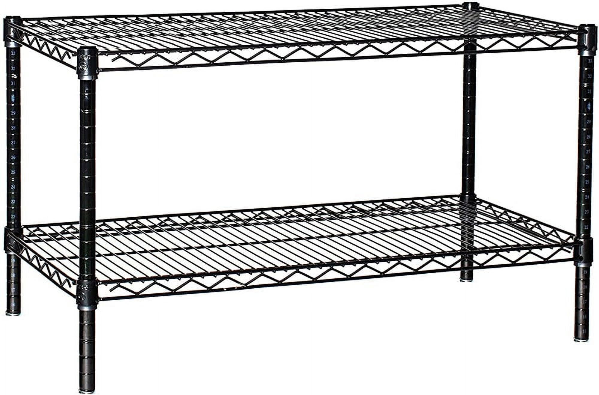 12" Deep x 72" Wide x 14" High 2 Tier Black Starter Shelving Unit ...