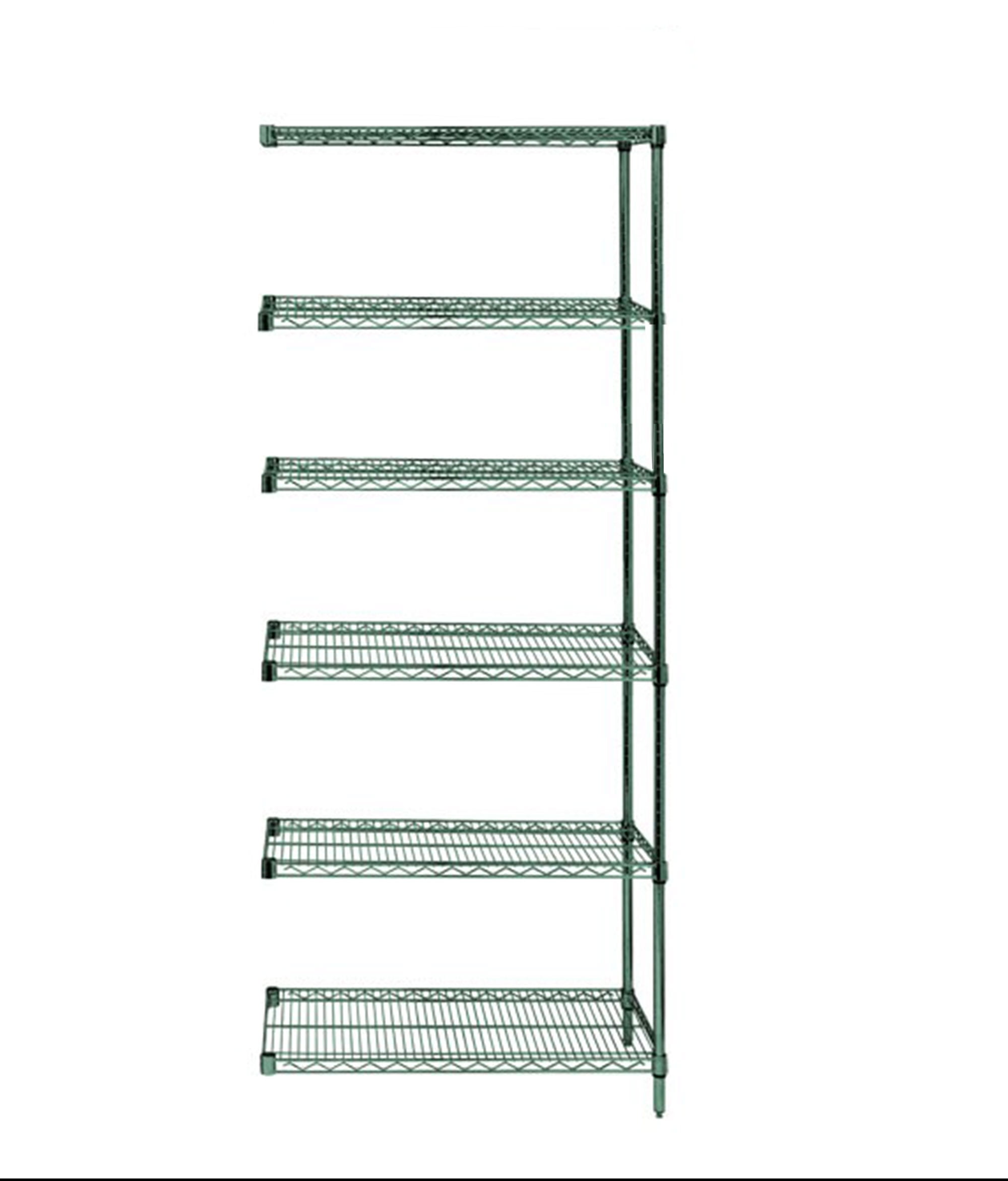 12" Deep x 72" Wide x 63" High 6 Tier Freezer Add-On Shelving Unit ...