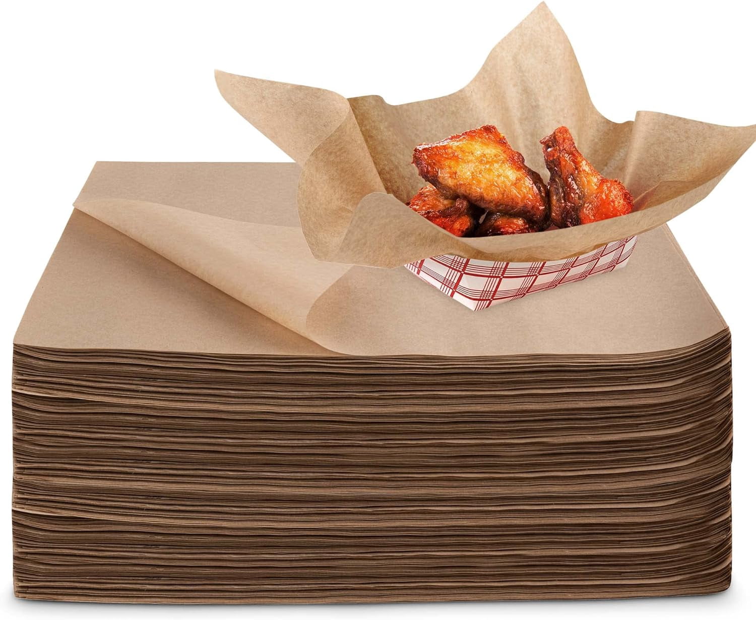 12” Deli Squares (250 Pack) - Natural Kraft Deli Papers - Greaseproof ...