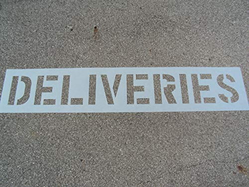 12" Deliveries Parking Lot Stencil - Actual 12" Inch Letters - 60 Mil ...