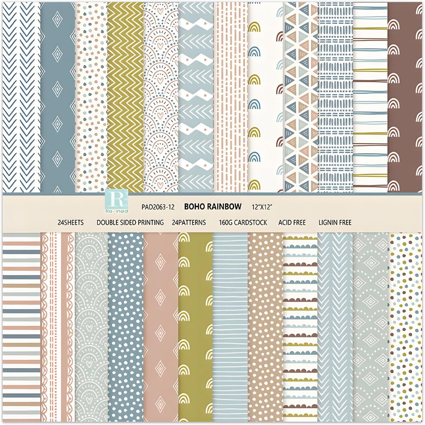 12 Designs 24 Sheets Christmas Scrapbook Paper Double Sided 12 x12 inch ...