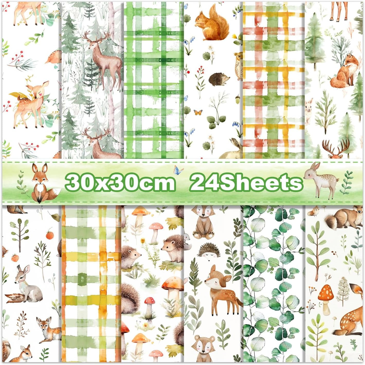 12 Designs 24 Sheets Christmas Scrapbook Paper Double Sided 12 x12 inch ...