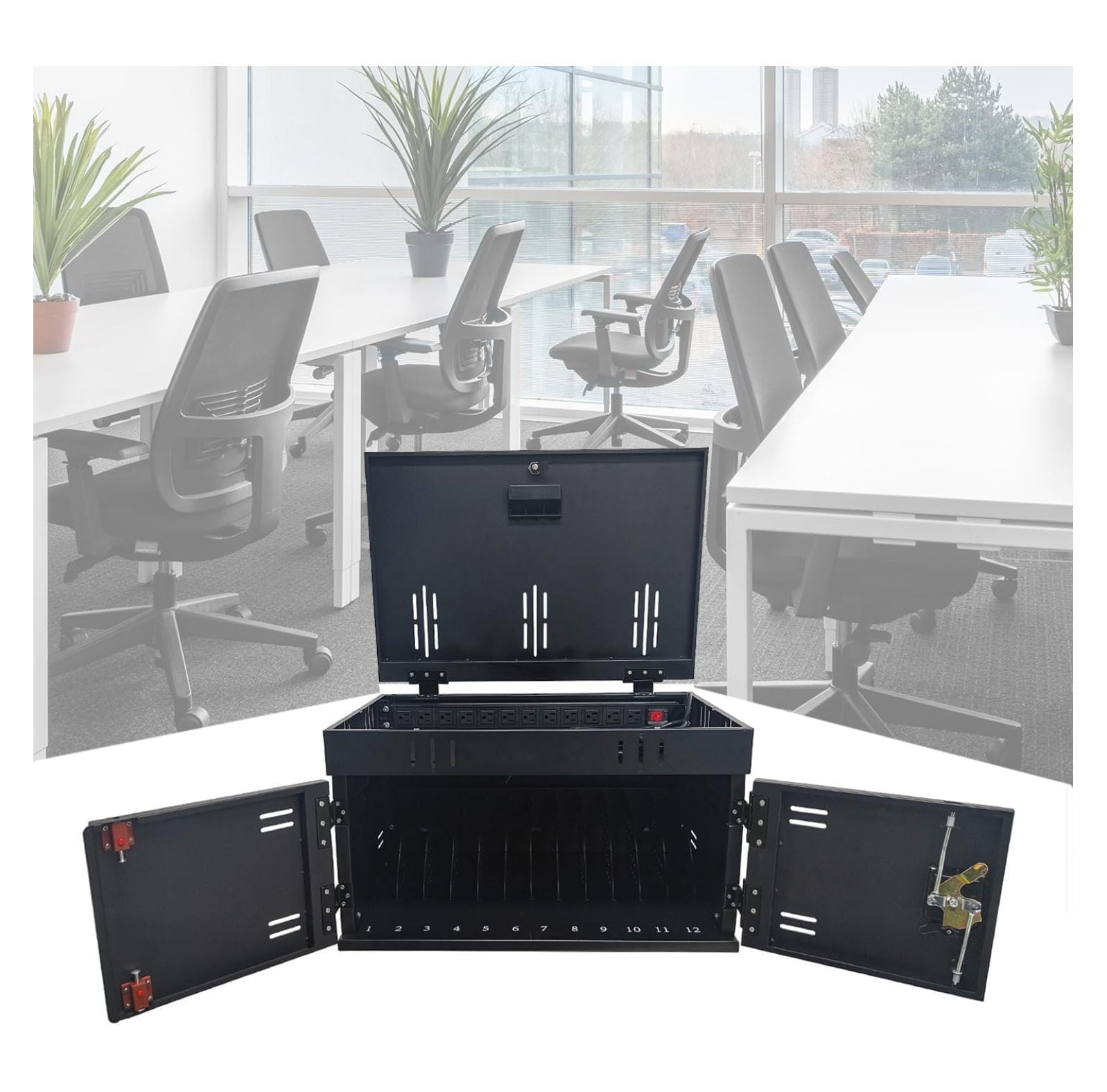 12 Device Charging Station for Laptops & , Portable Lockable Charging ...