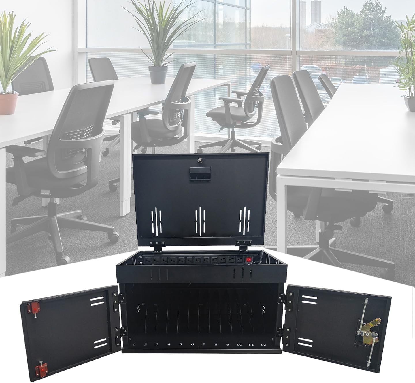 12 Device Charging Station for Laptops & Tablets, Portable Lockable ...