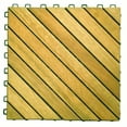 12 Diagonal Slat Acacia Interlocking Deck Tile Teak Finish - Set of 10 ...