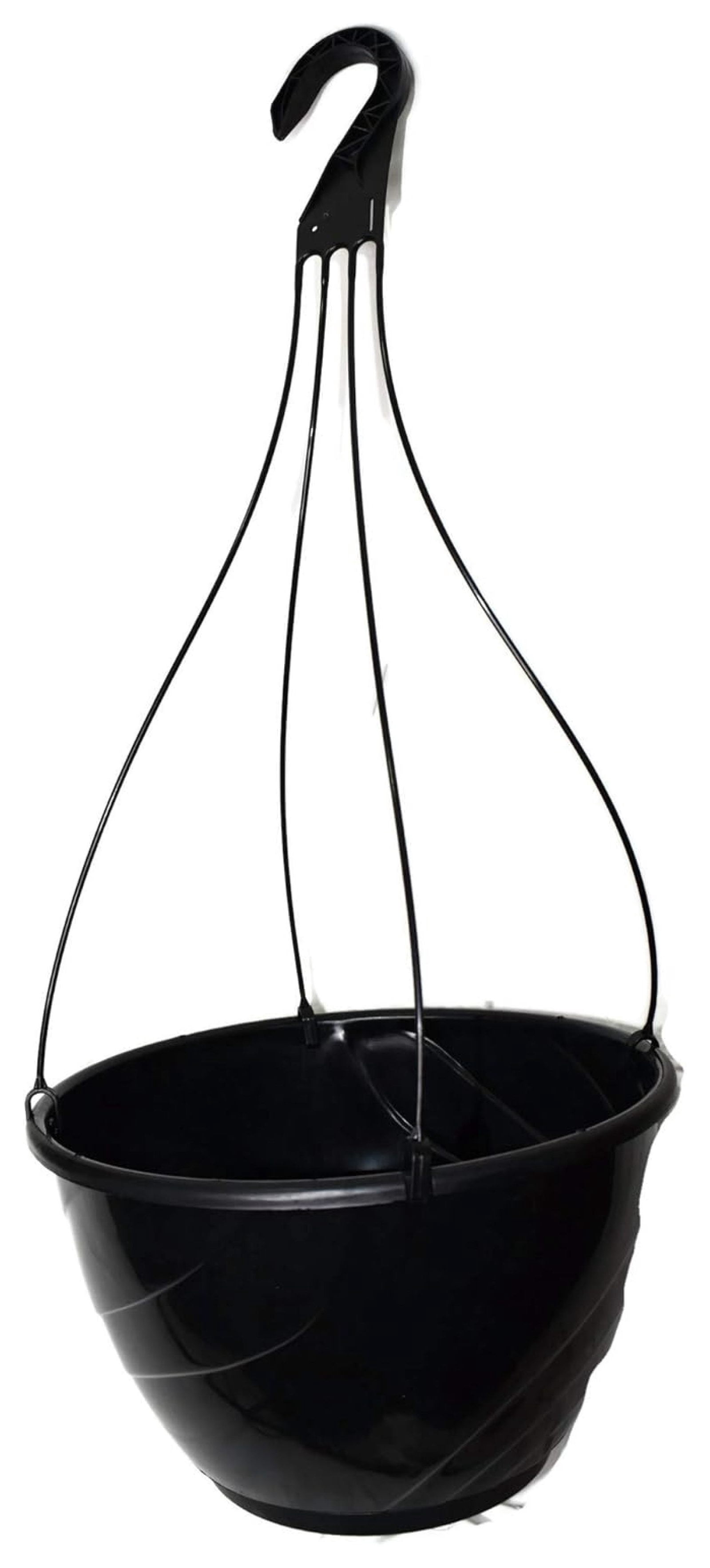 12" Diameter Black Plastic Deco Swirl Hanging Basket by (5) - Walmart.com