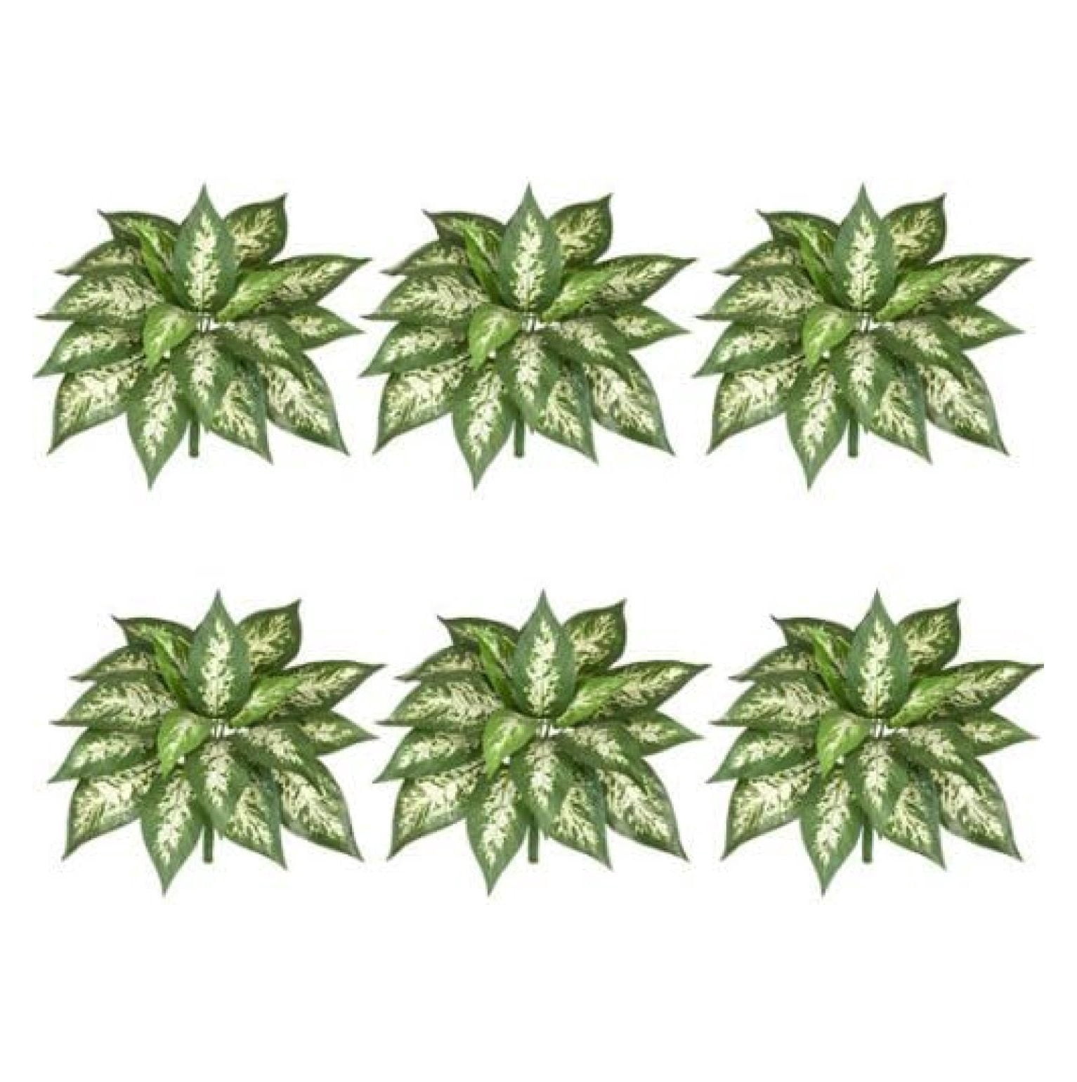 12" Dieffenbachia Artificial Greenery Bushes, with No Pot, with No Pot ...