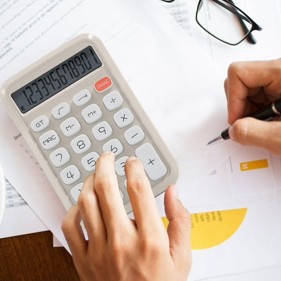 12-Digit Desktop Calculator 5.7x3.7x0.79in Portable Office Accounting ...