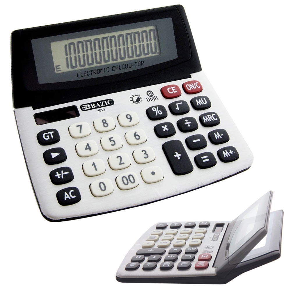 12 Digit Desktop Calculator Big Buttons Dual Power Solar Battery Large ...