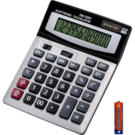 12 Digit Desktop Calculator with Lar LCD Display and Sensitive Button ...
